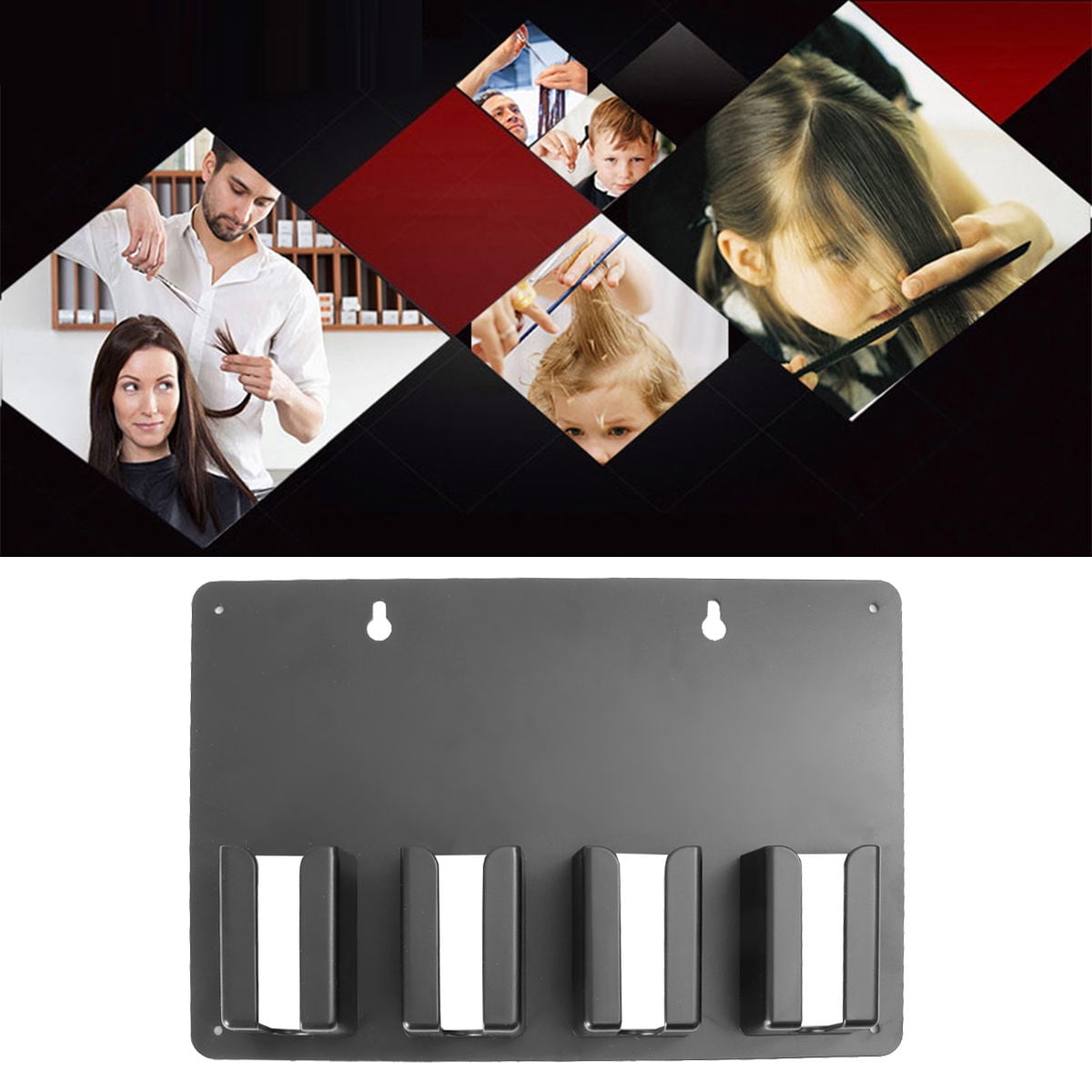 QIFULL 1Pack Black PP Wall Mounted Hair Clipper Storage Rack for Salon ...