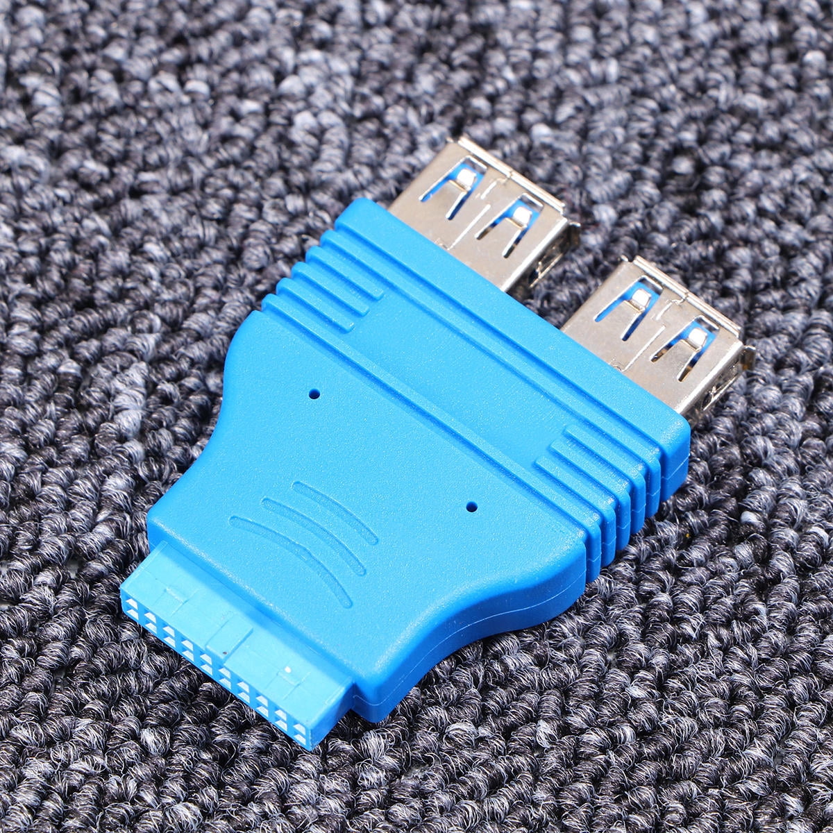 QIFULL 1Pcs Blue Plastic and Metal Motherboard Header to Dual USB 3.0 ...
