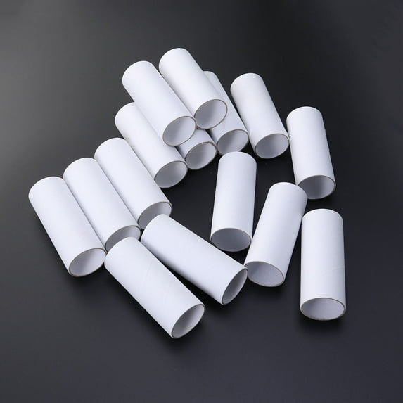 QIFULL 20Pcs Cardboard Paper Tube White Craft Paper Tubes Imagination ...