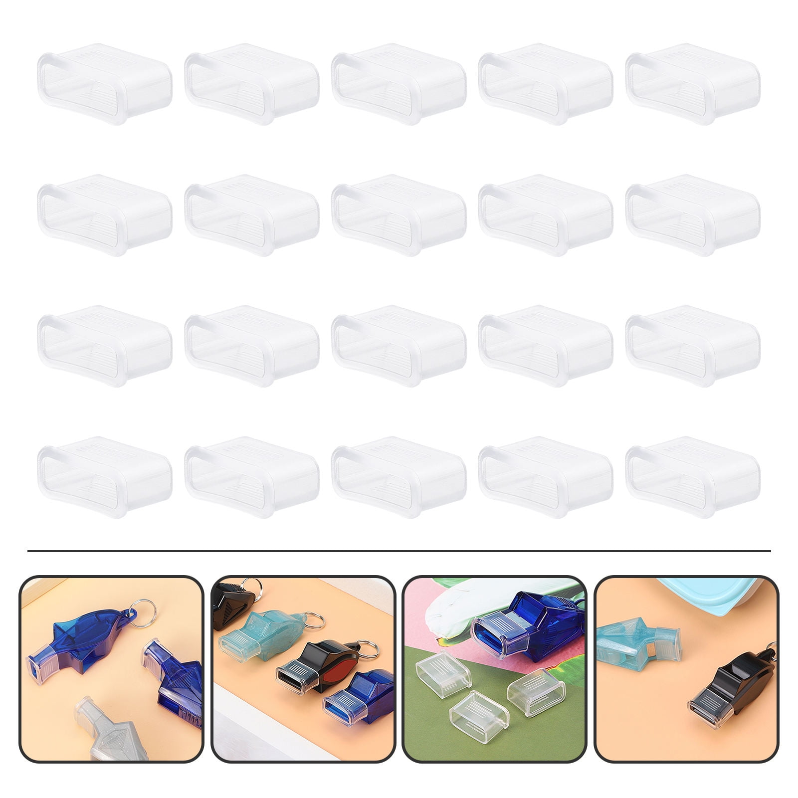 QIFULL 20Pcs Transparent Plastic Whistle Covers Durable Protector for ...