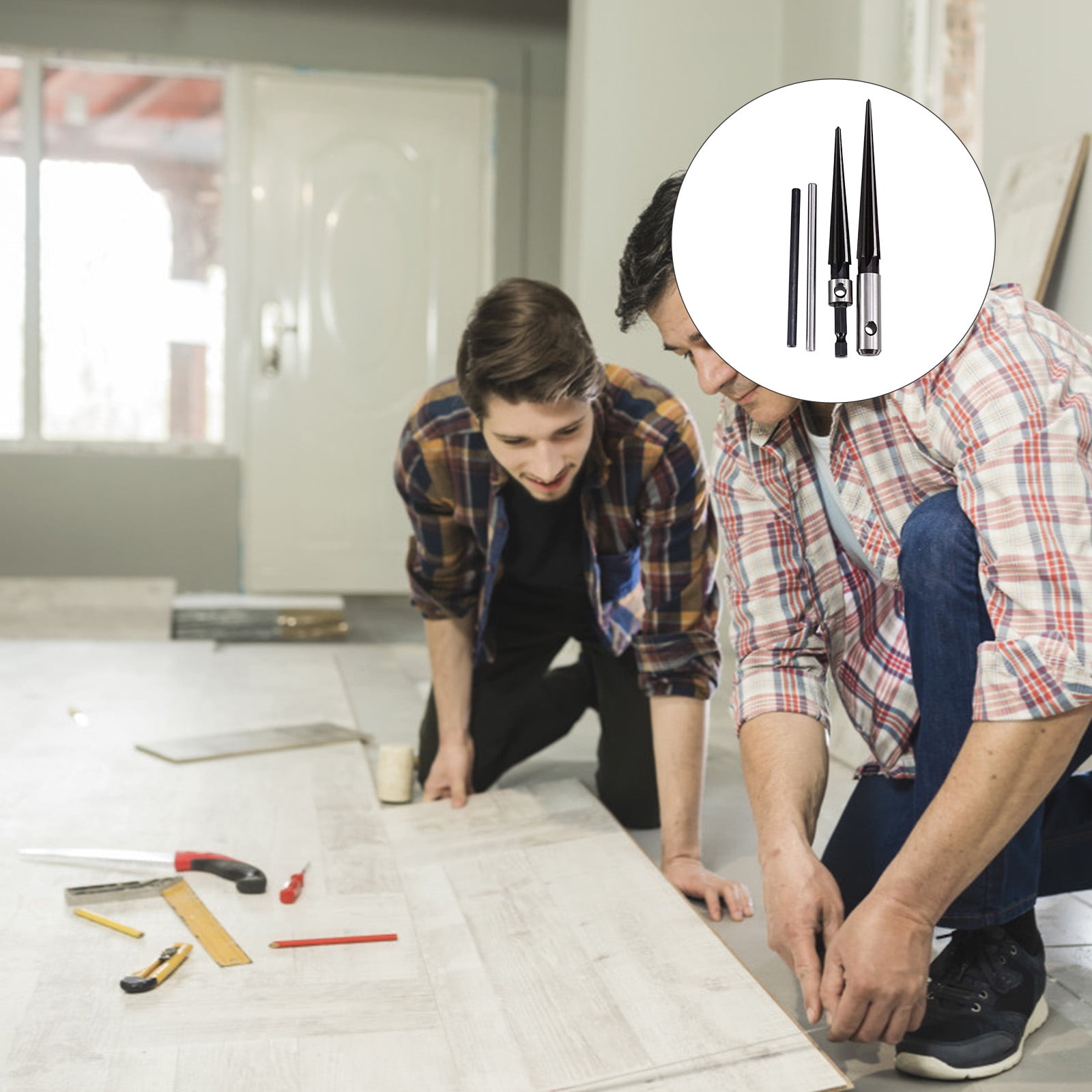 QIFULL 2Pcs T Handle Tapered Fluted Chamfer Reaming Cutter Silver Steel ...