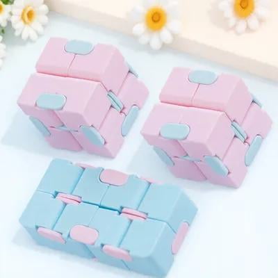 QIFULL 3pcs Fidget Toy Cube Macaron Pastel Color Stress Relieving Toy ...