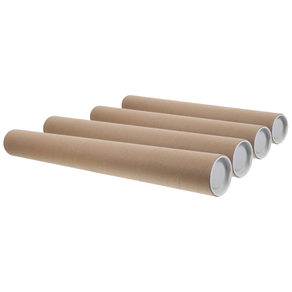 QIFULL 4Set Kraft Paper Mailing Tube for Documents Carrier and Artwork ...
