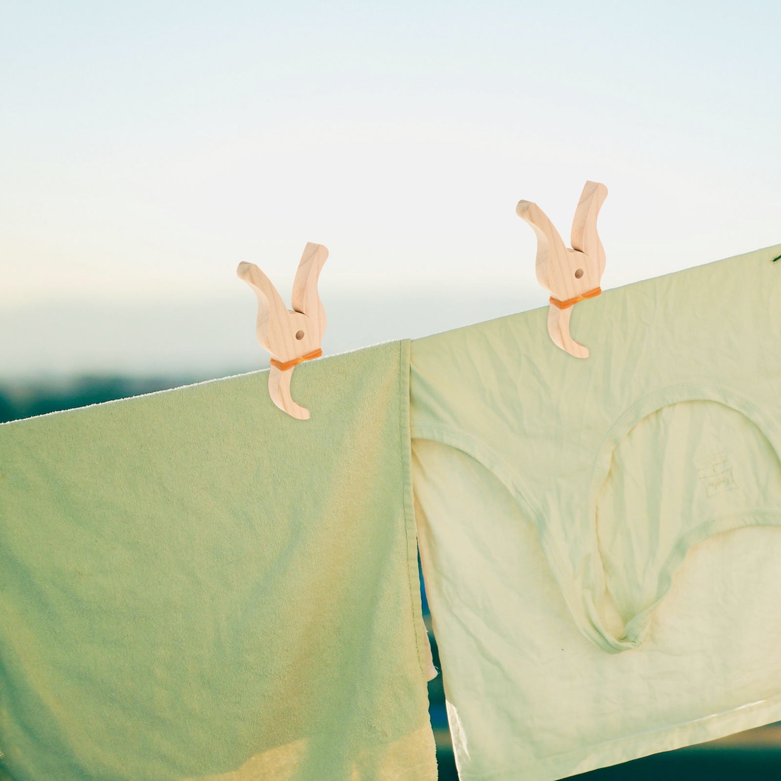 QIFULL 5 Pcs Wood Clothes Pin Wooden Clamp for Photo Displays and ...