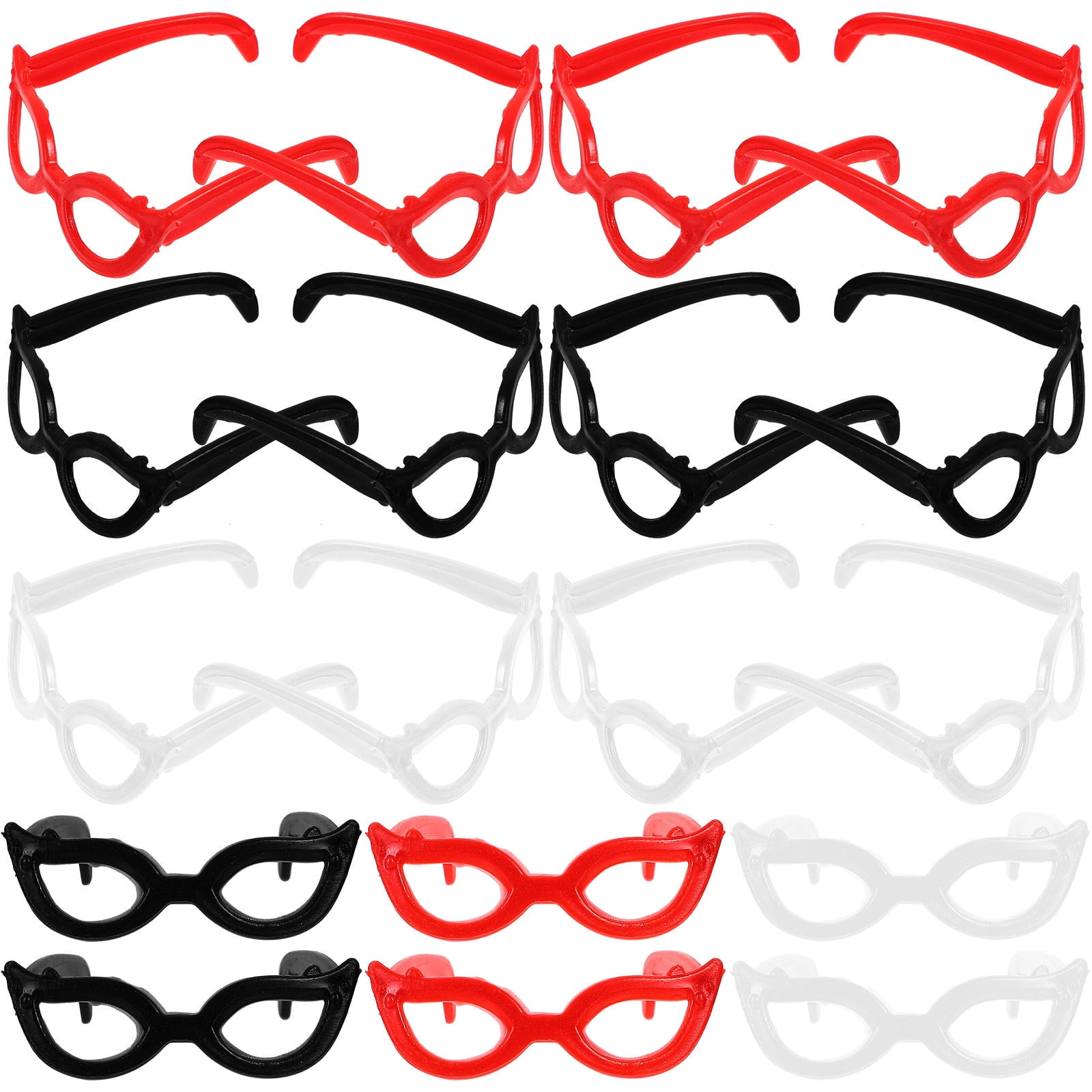 QIFULL 60pcs Mini Eyeglasses Assorted Color Plastic Round Glasses ...