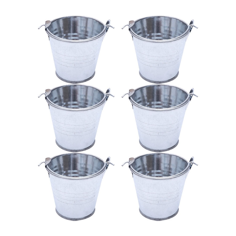 QIFULL 6pcs Mini Iron Bucket Simple Shape Storage Holder for Home ...
