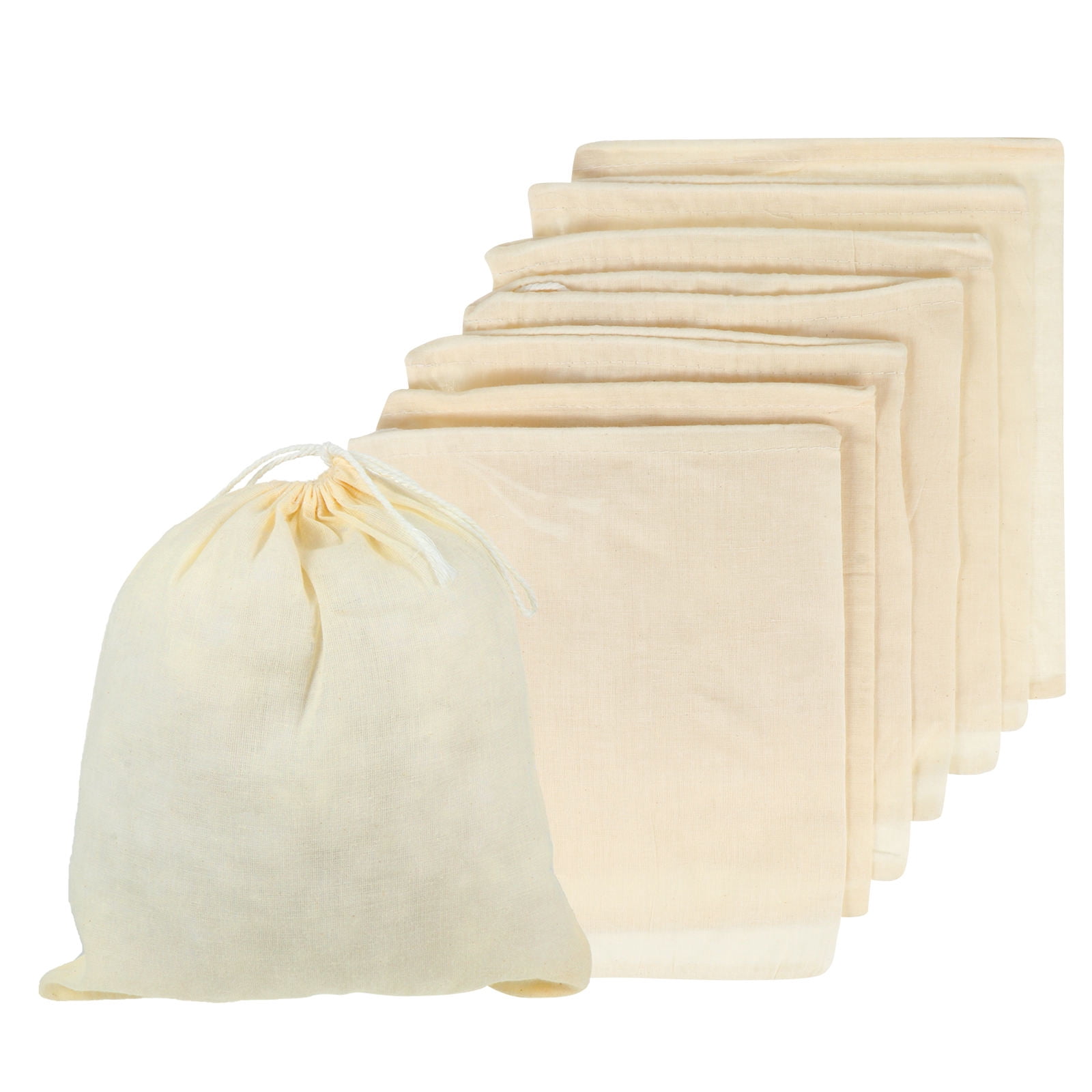 QIFULL 7Pcs Cotton Strainer Bags Rectangular Shape For Soup And ...