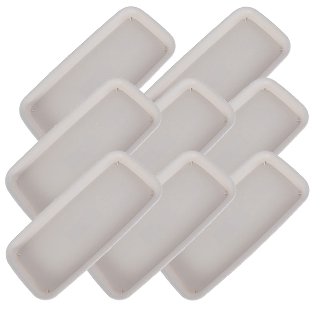 QIFULL 8Pcs Rectangular Planter Tray Plastic White Drip Tray for Indoor ...