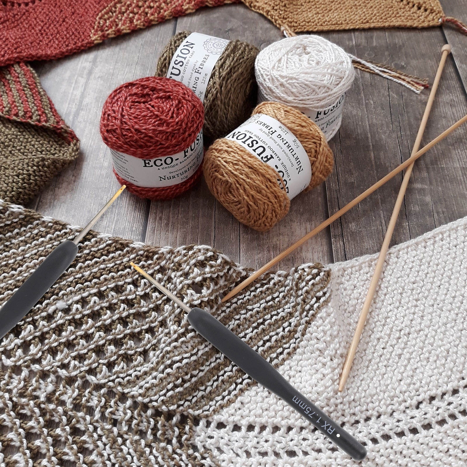 QIFULL 8pcs Crochet Hooks Crochet Tools Set Black Aluminum Smooth Edges ...