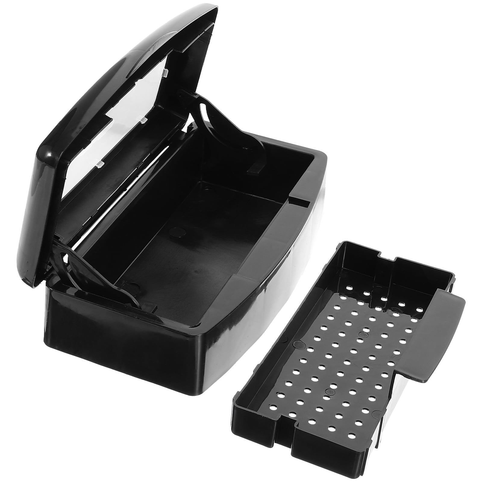 QIFULL Black Plastic Manicure Sterilizer Box for Nail Art Tools Storage ...