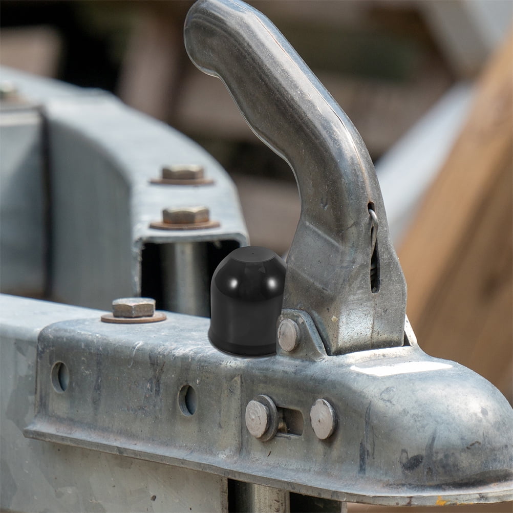 QIFULL Black Plastic Trailer Ball Cover 2Pcs for RV Hitch Ball Cap and ...