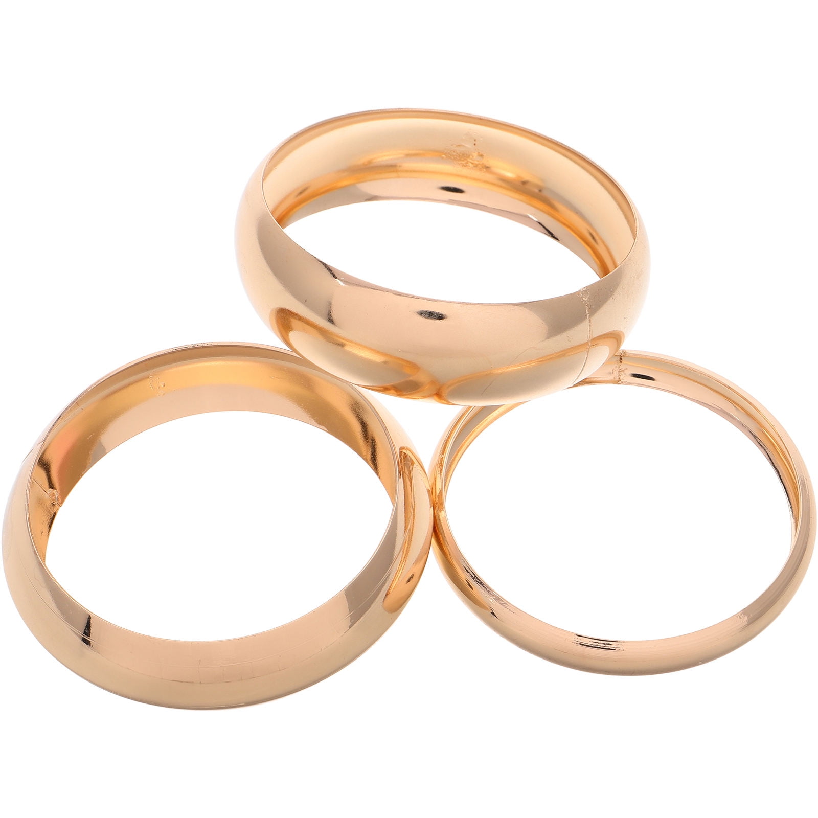 QIFULL Chunky Gold Bangle Bracelet 3Pcs Trendy Circular Arc Shape ...