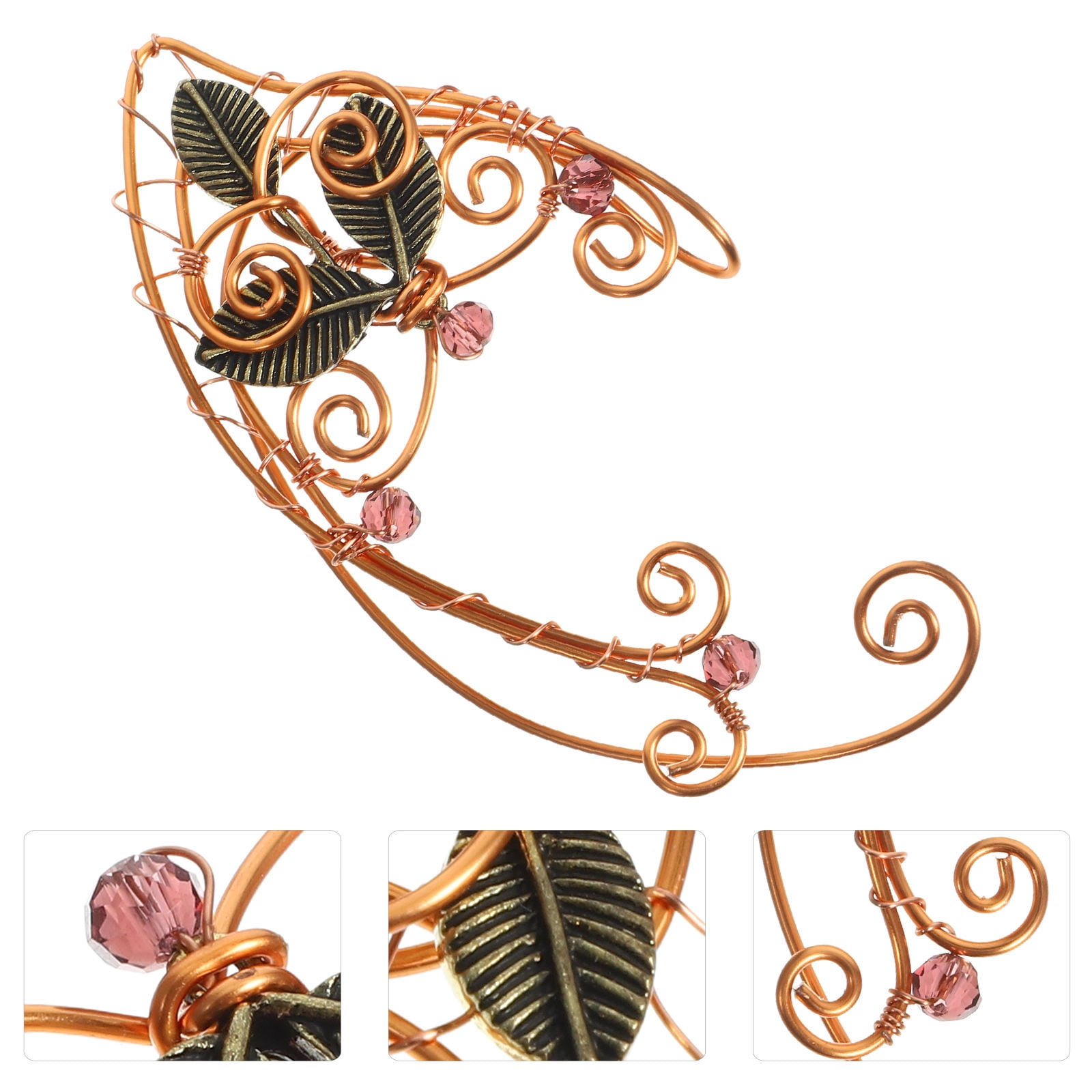 QIFULL Elf Mermaid Ear Cuffs Ear Jewelry Rose Gold 1Pack for Parties ...