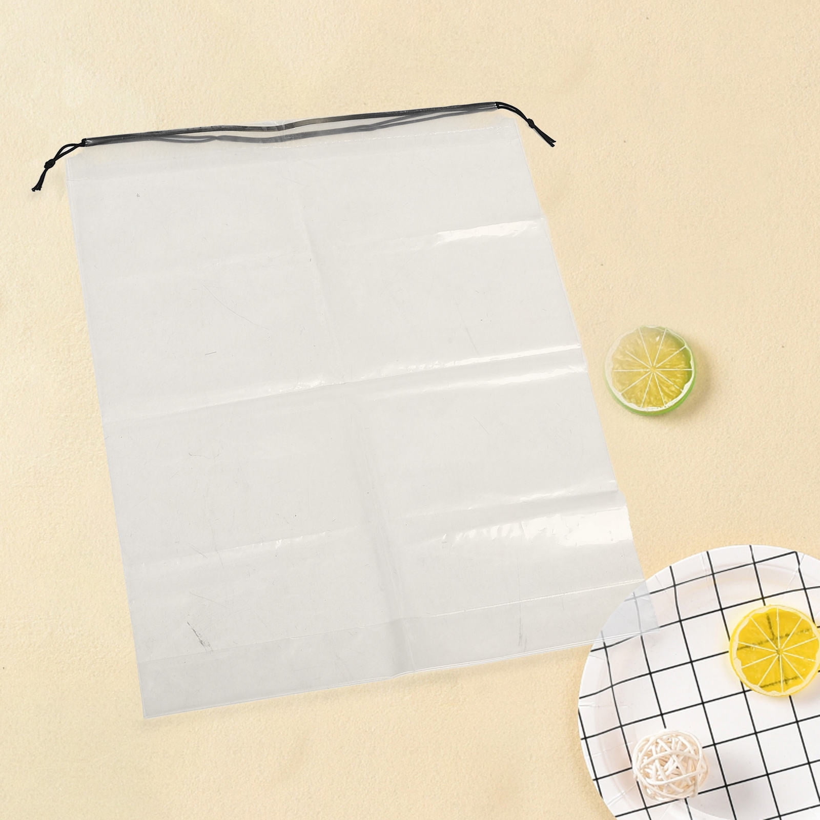 QIFULL Pull String Bags Clear Backpack Small PE Water-resistant 1Set ...