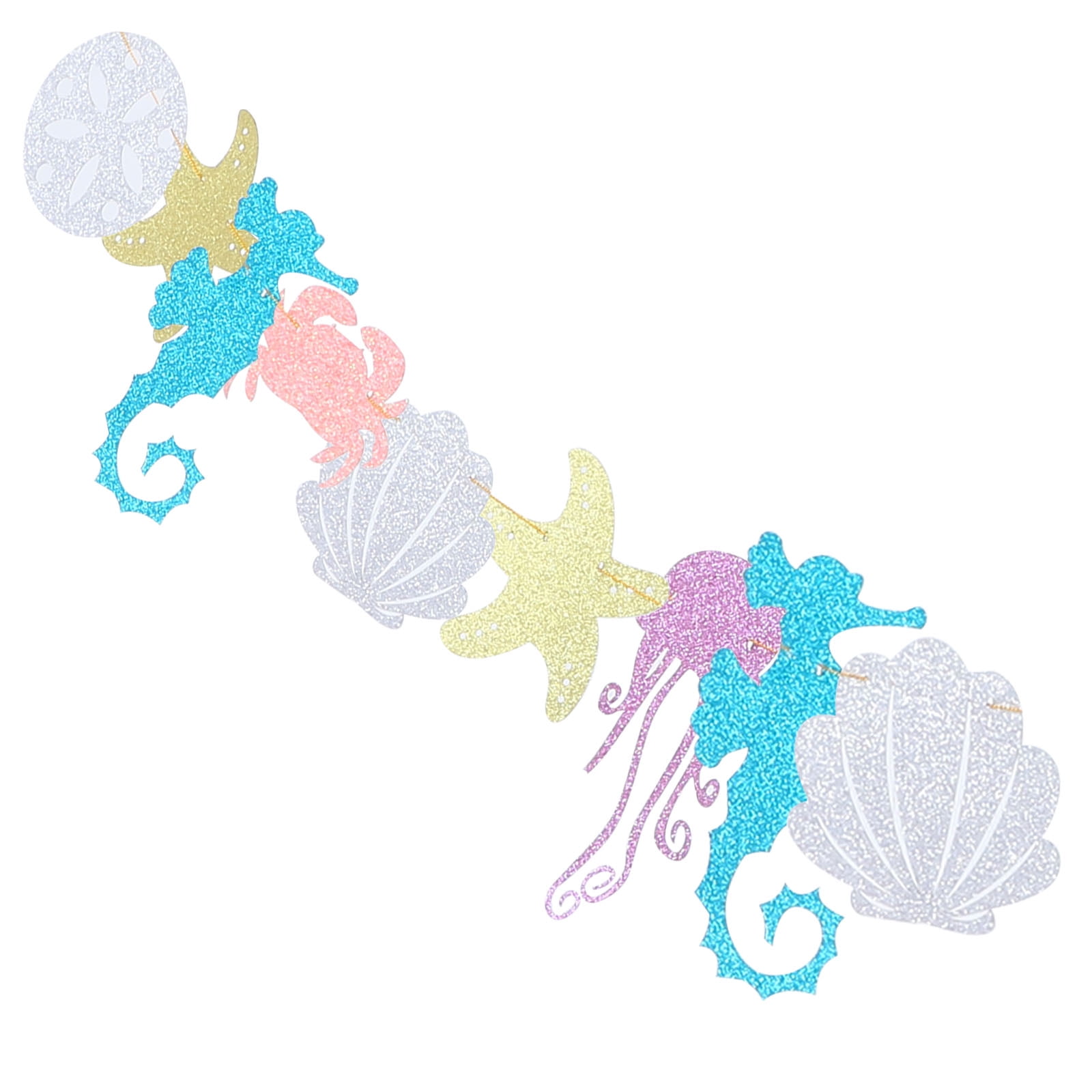 QIFULL Sea Creature Garland Luau Banner Multi Paper for Hawaiian Luau ...