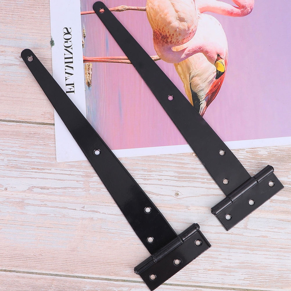 QIFULL Triangle Hinges 4Pcs 10 Inches Sturdy T Shape Zinc Coated Black ...