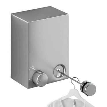 2-Line Heavy Duty Retractable Clothesline Stainless Steel Clothes ...