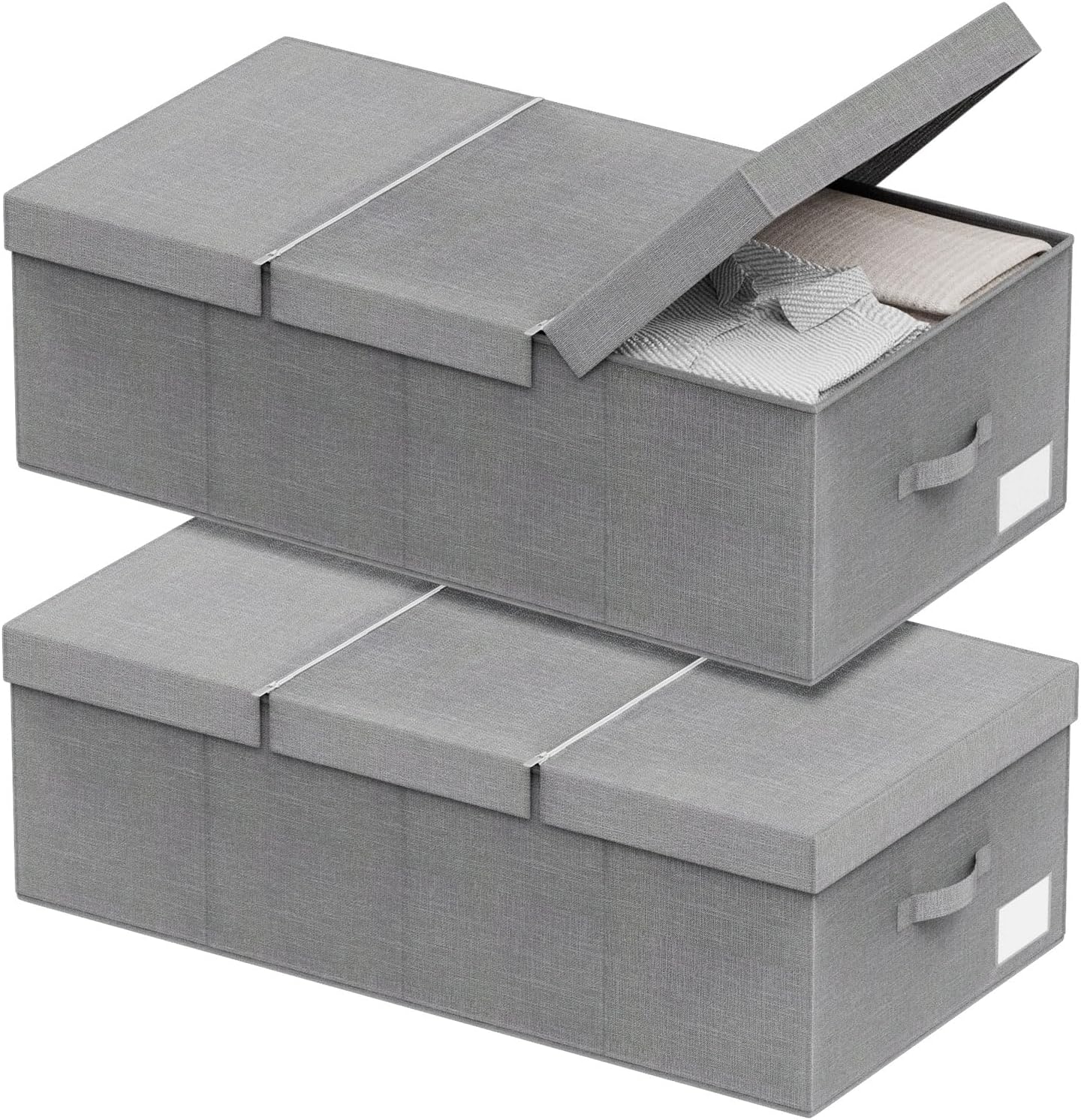 QIGEEKU Underbed Storage Box, Pack of 2 Foldable Underbed Storage Boxes ...