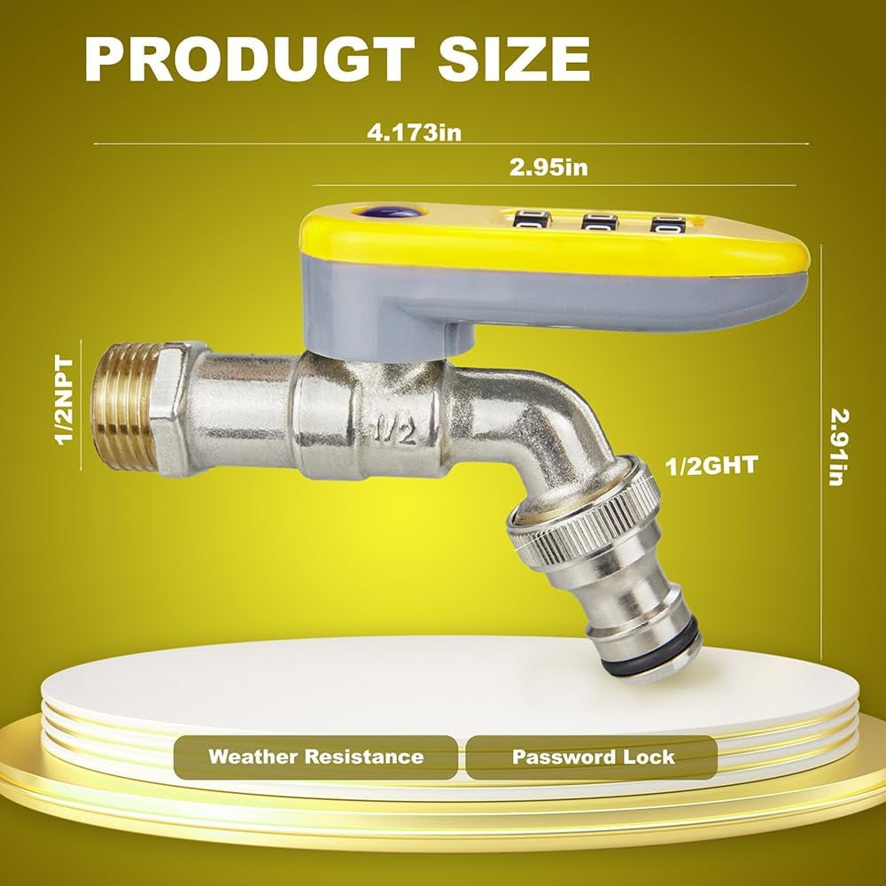 QIHE-1/4 Turn Outdoor Faucet and Lock-1/2 x 1/2\u201d Brass Hose Bibb ...