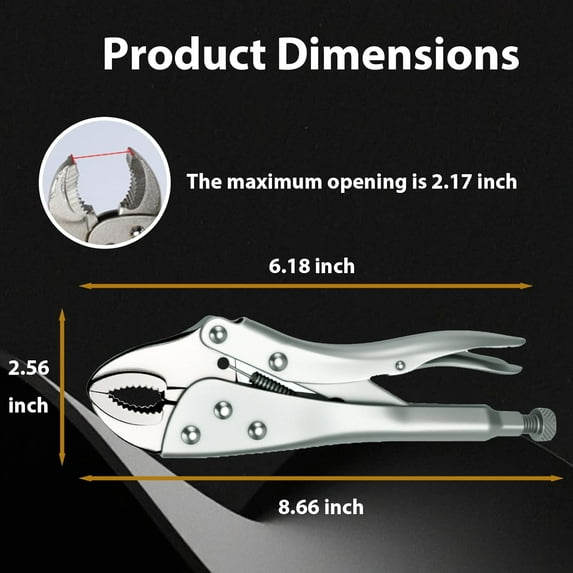 QIHE-10-Inch Locking Pliers with Wire Cutter - Heavy Duty Curved Jaw ...