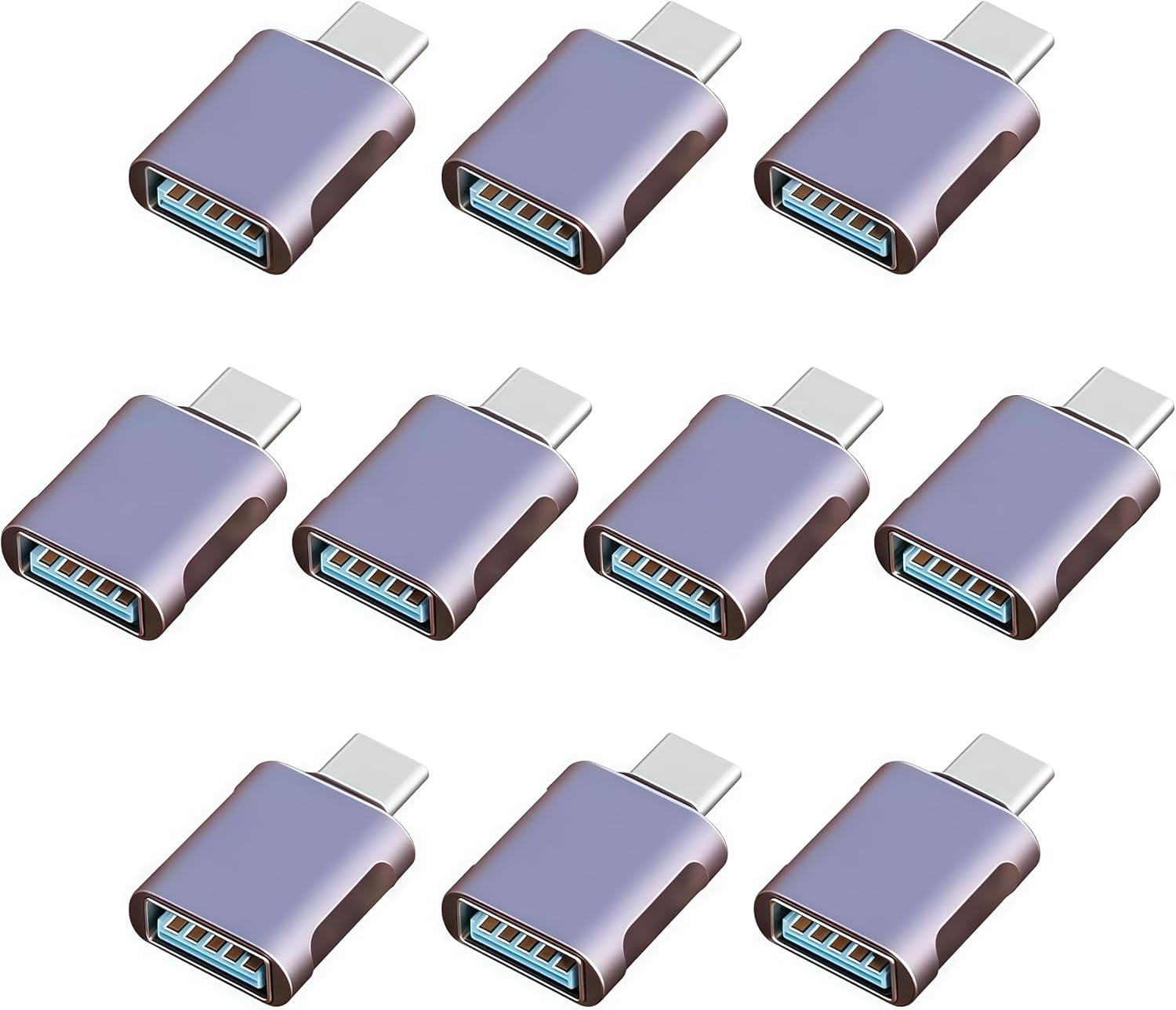 QIHE-10 Pack Up to 10Gbps/120W Usbc to USB Adapter,USA to USB-c ...