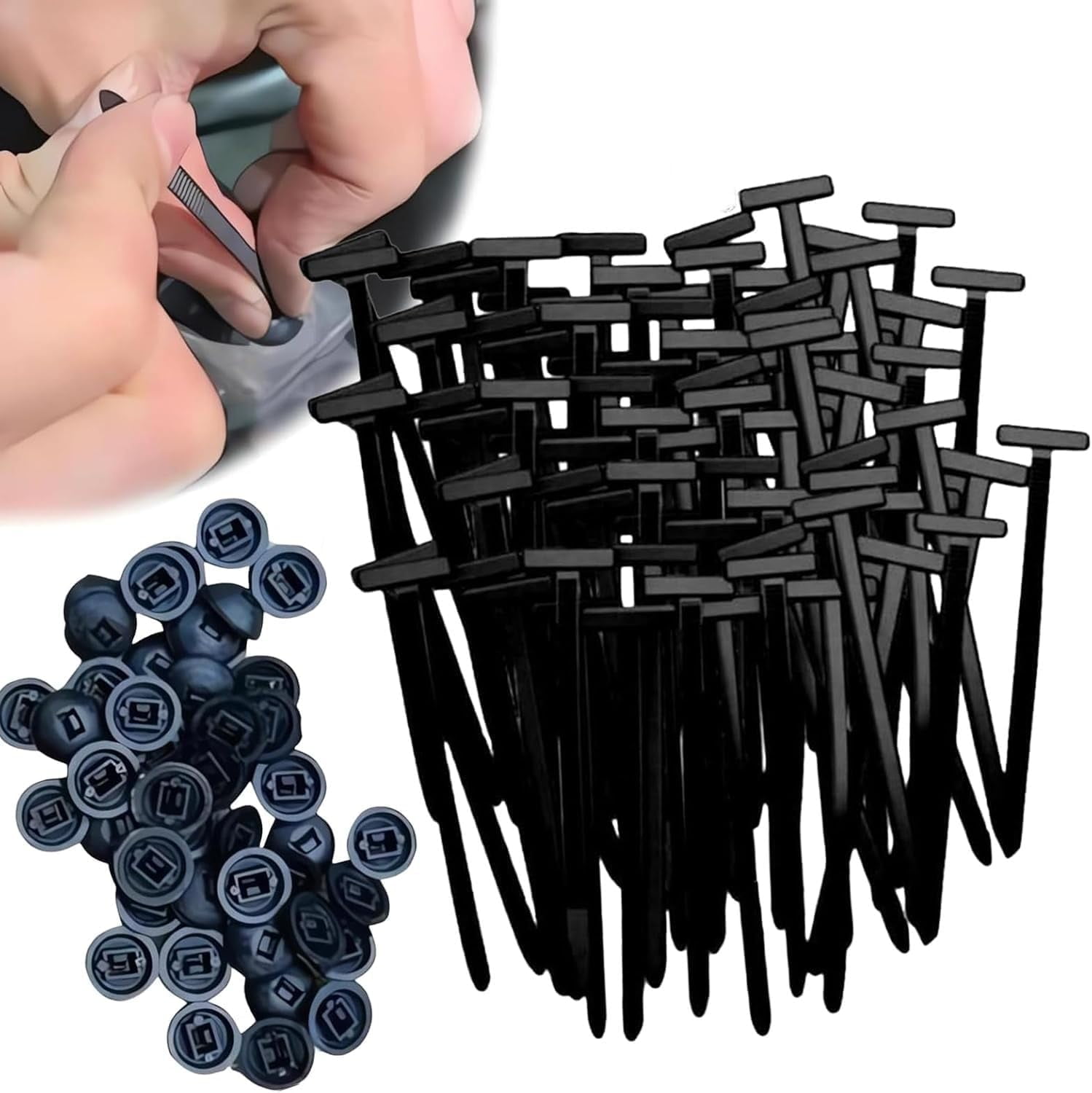 QIHE-100 Pcs Heavy-Duty Nylon Cable Tie Buckles - Self-Locking Zip Tie ...