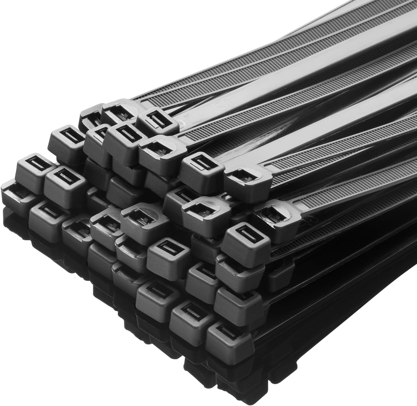 QIHE-12 Inch Black Zip Ties Heavy Duty 100 Pack, 120 LBS Tensile ...