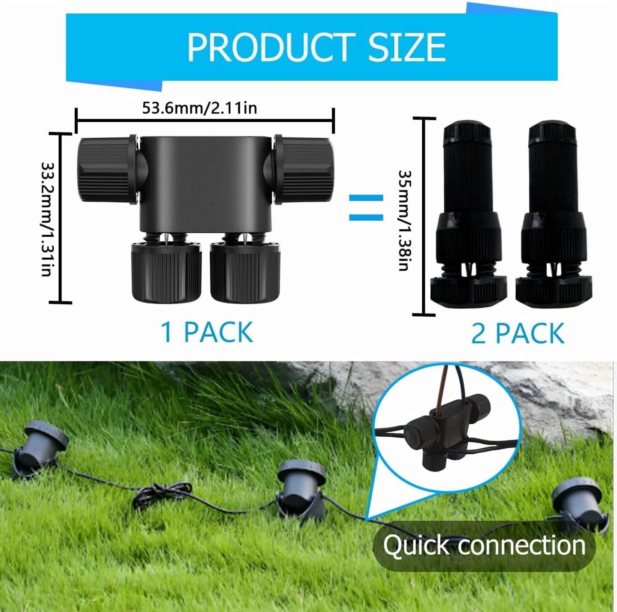QIHE-12 Pack Low Voltage Wire Connectors, 12-20 Gauge Landscape Light ...
