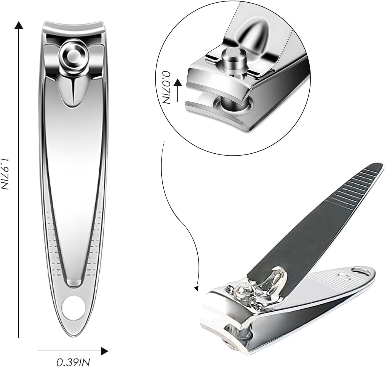 QIHE-120 Pieces Nail Clipper Set Flat Toenail Clippers Stainless Steel ...