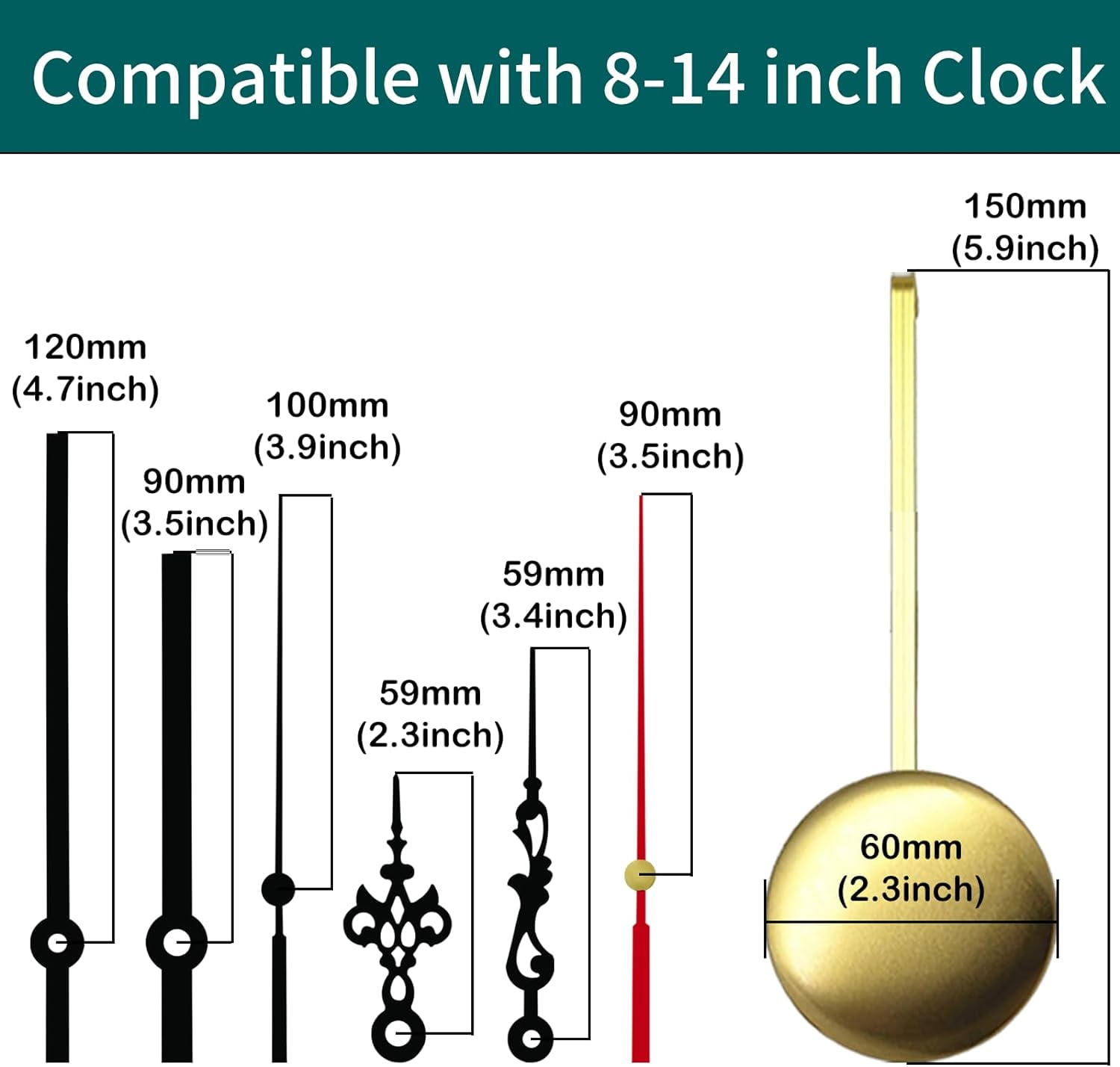 QIHE-12888 Westminster Melody Chime Box Clock Mechanism with Pendulum ...