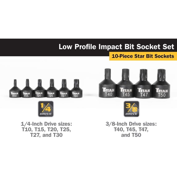 QIHE-16142 10-Piece Low Profile Impact Star Bit Socket Set - Walmart.com