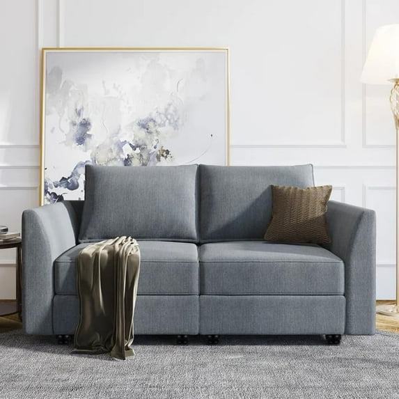 QIHE-2 Inch Wood Furniture Feet for Sofa Couch Cabinet Ottoman Round ...