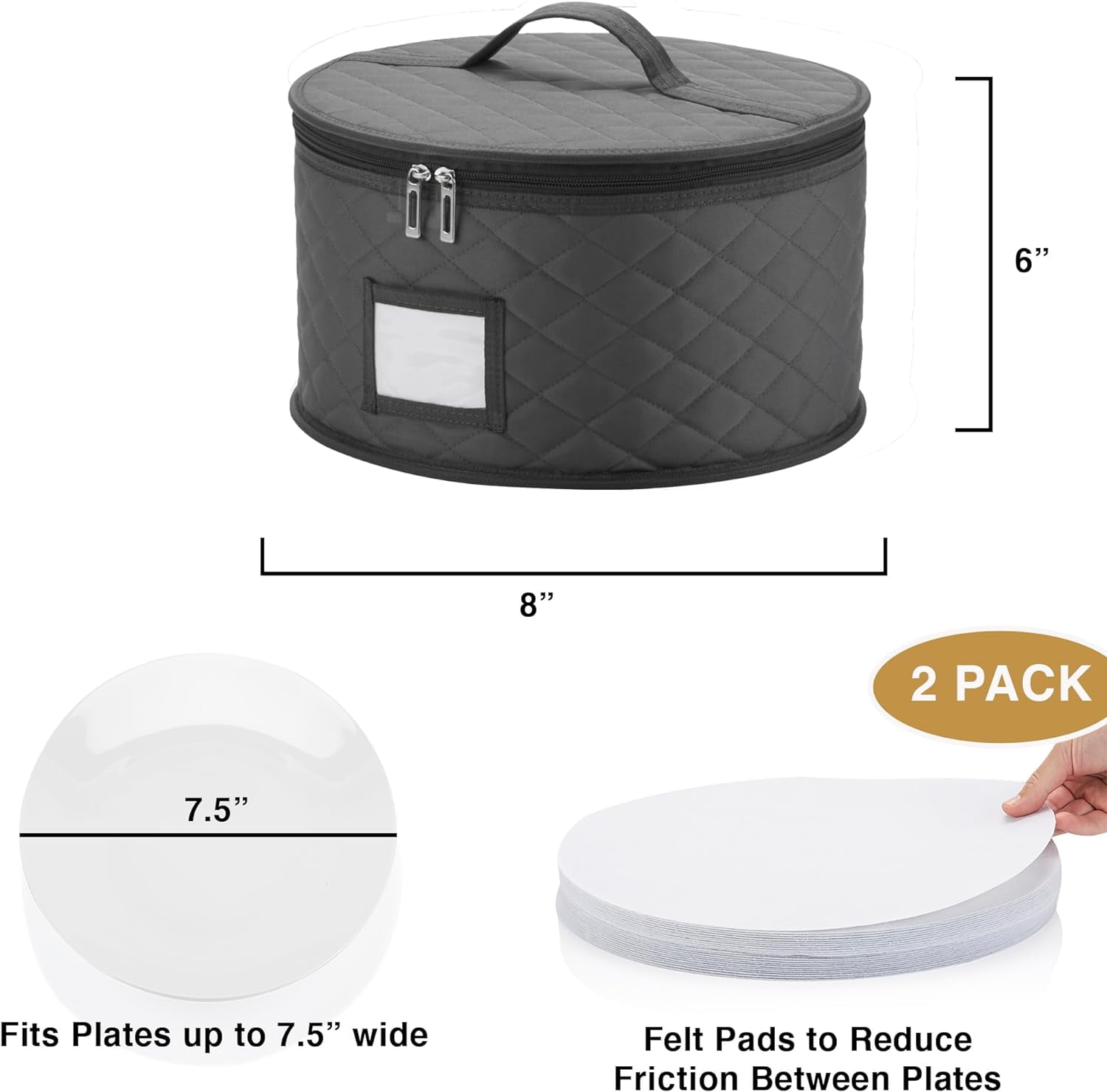 QIHE-2 Pack 8" Bowl and Dessert Plate Storage Cases - China Storage ...