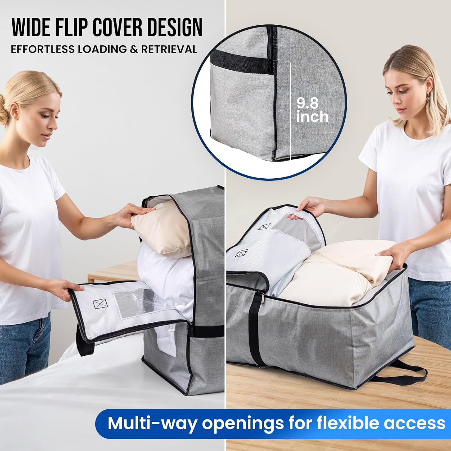 QIHE-2 Pack Gray Moving Bags w/Adjustable Backpack Straps, Moving ...