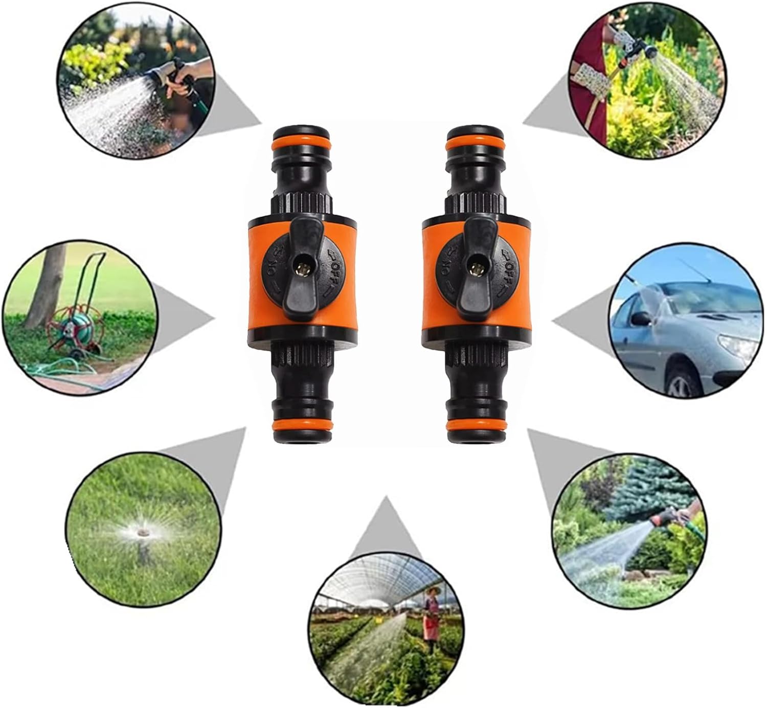 QIHE-2 Pieces Tap Shut Off Valve Connectors Anti Leak Garden Hose Pipe ...