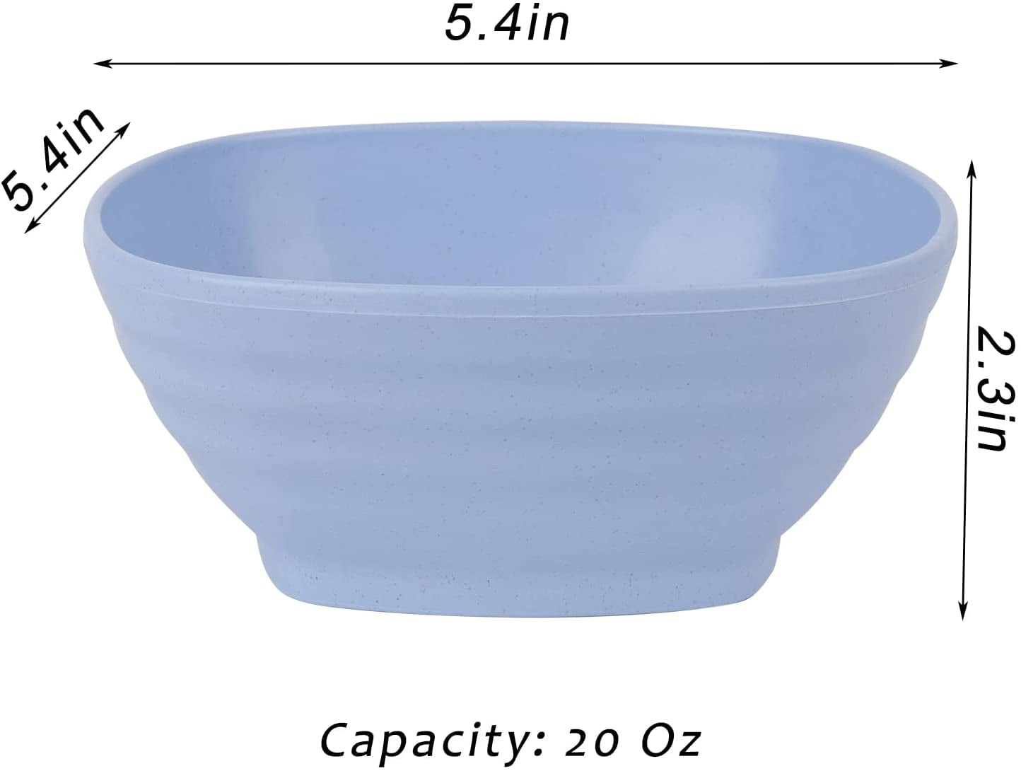 QIHE-20 Pack Unbreakable Cereal Bowls, 20 Oz Wheat Straw Bowls ...