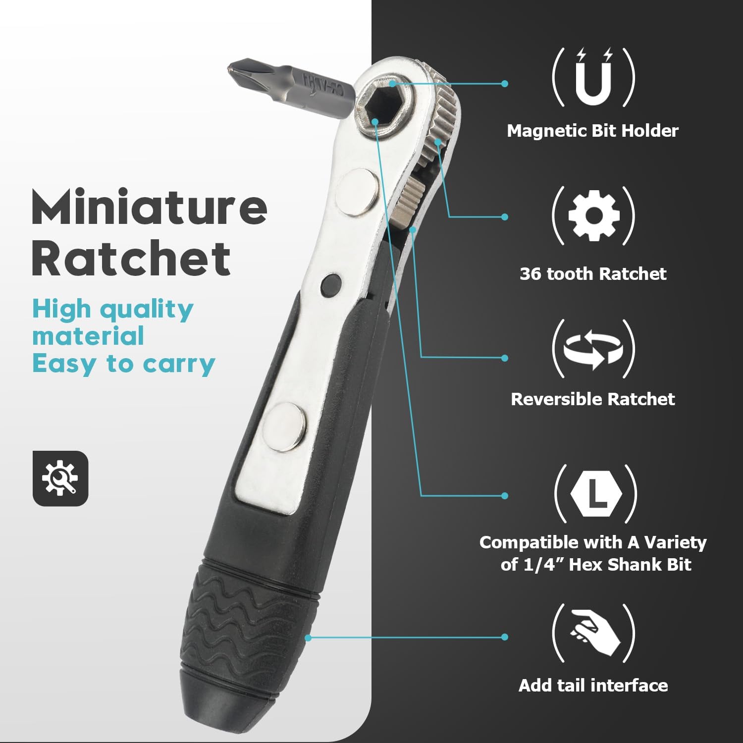 QIHE-21in1 Mini Ratchet Set,1/4 Inch Mini Ratchet Wrench Set,Low ...