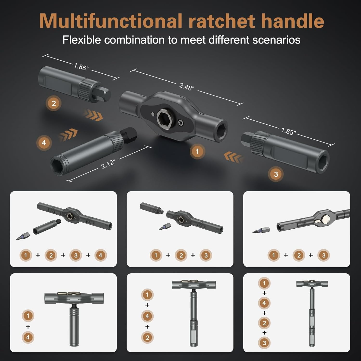 QIHE-24 in 1 Magnetic Screwdriver Set, DIY Ratchet Screwdriver Set ...