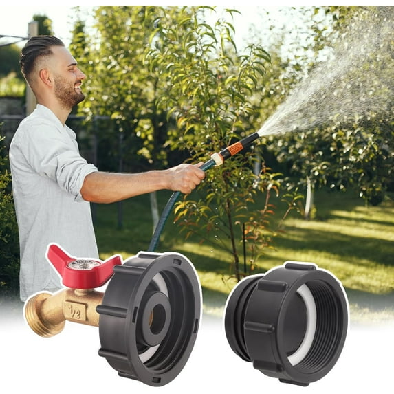 QIHE-275-330 Gallon IBC Tote Tank Adapter, 2" Fine Thread IBC Tote Hose ...