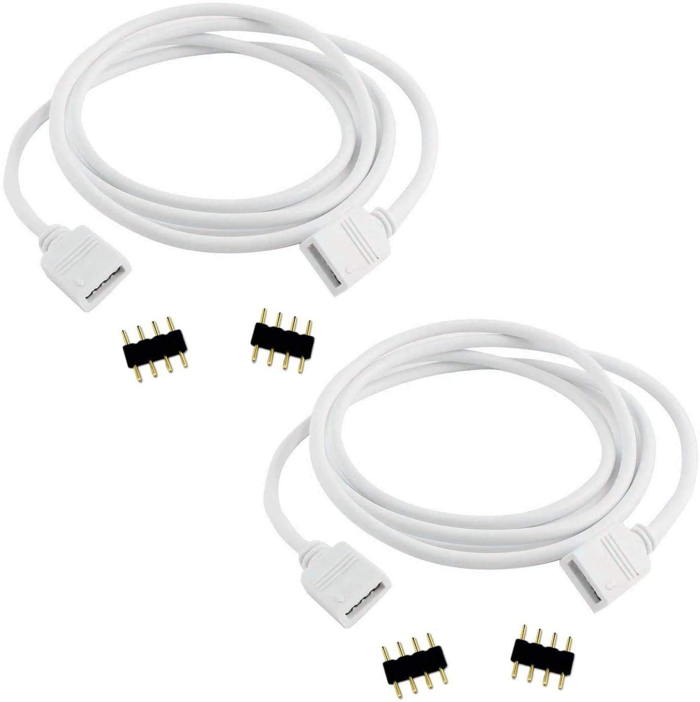 QIHE-2pcs 2.5m 8.2ft RGB LED Strip Extension Cable 4 Pin LED Tape ...
