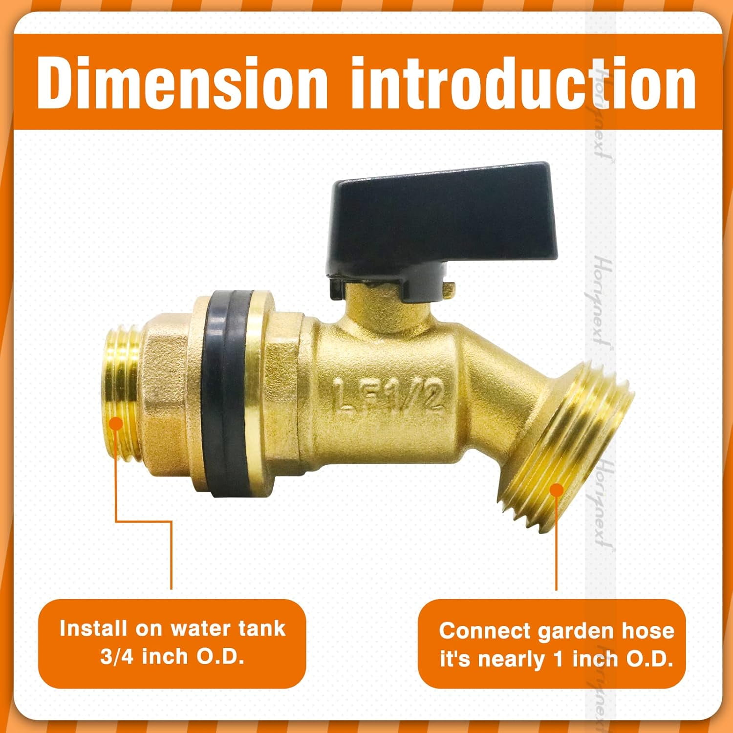 QIHE-3/4 inch bulkhead spigot for rain barrel, brass water barrel ...