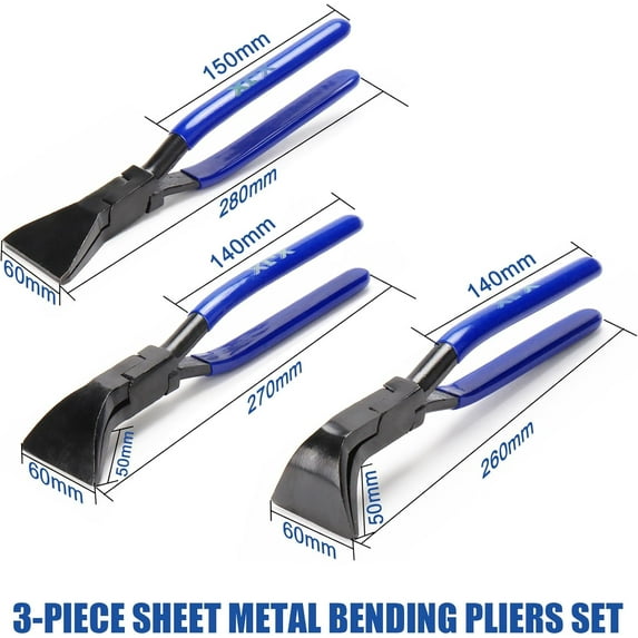 QIHE-3-Piece Sheet Metal Hand Seamers, Bending Metal Hand Tools ...