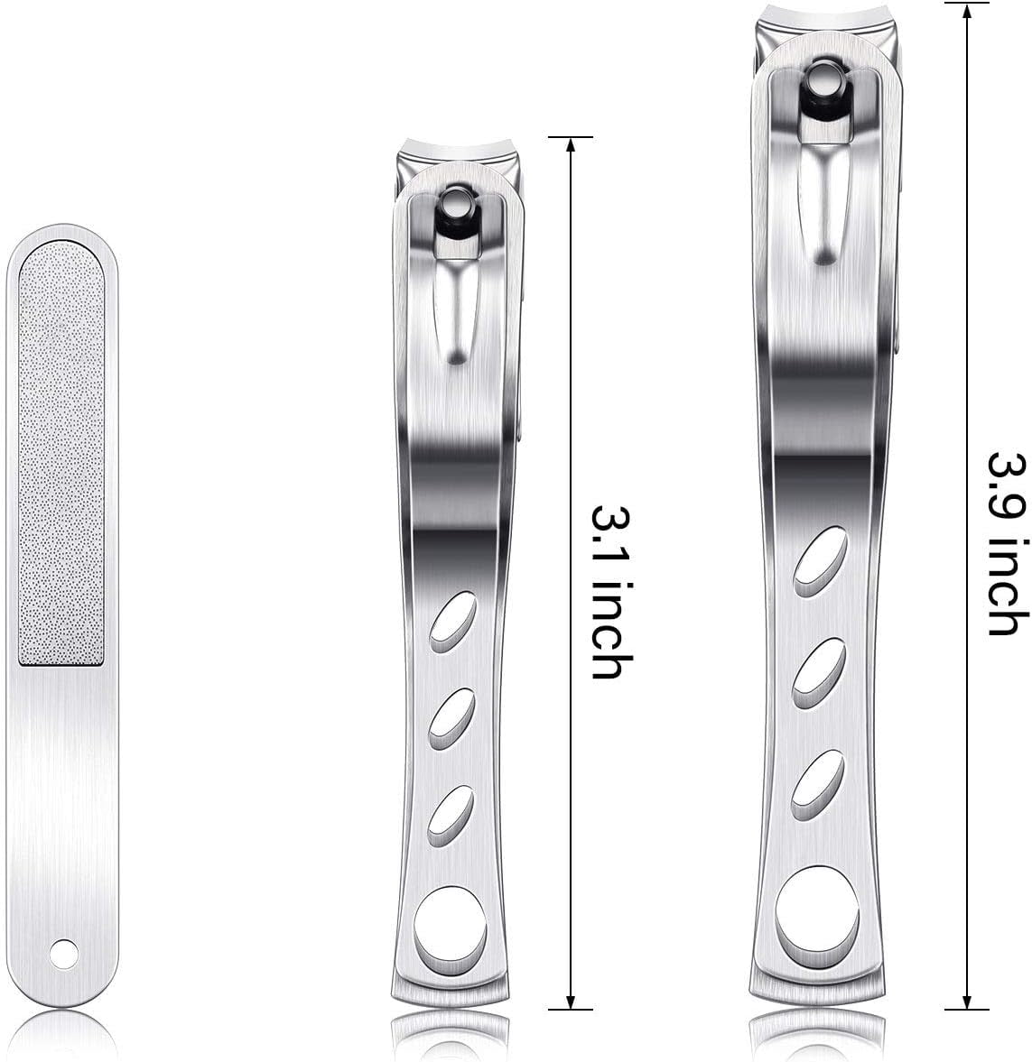 QIHE-3 Pieces 360 Degree Rotary Nail Clippers Set, Stainless Steel ...