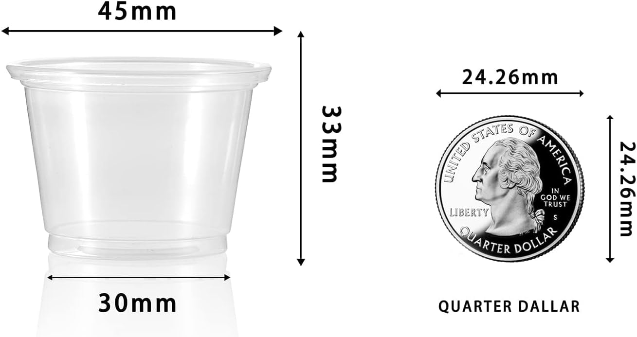 QIHE-300 Count-1oz Plastic Shot Glasses Mini Disposable Cups Perfect ...