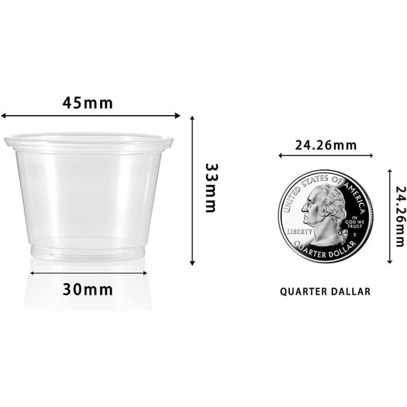 QIHE-300 Count-1oz Plastic Shot Glasses Mini Disposable Cups Perfect ...