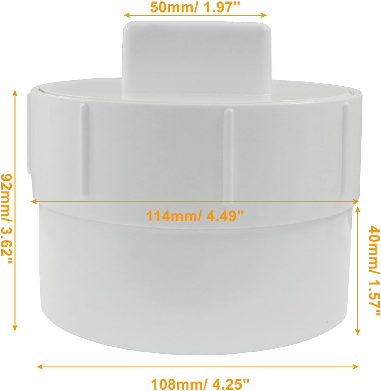 QIHE-4 Inch PVC Sewer Cleanout Adapter with Plug Pipe Fitting, DWV ...