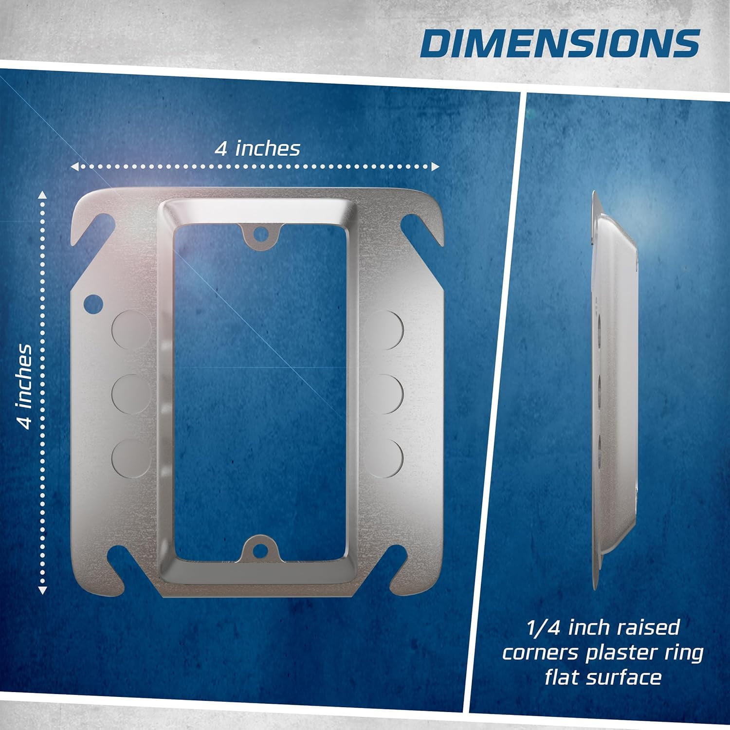 QIHE-4-Inch Square Single Gang Device Rings 4S Plaster Ring – Made from ...