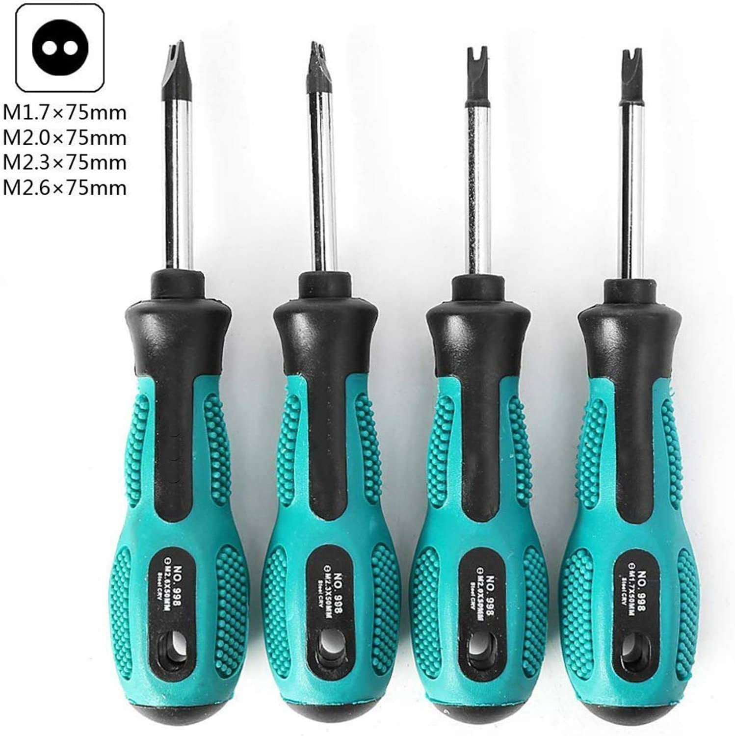 QIHE-4 Pcs 8cm Long Nonslip Handle Magnetic Spanner Head Screwdriver ...