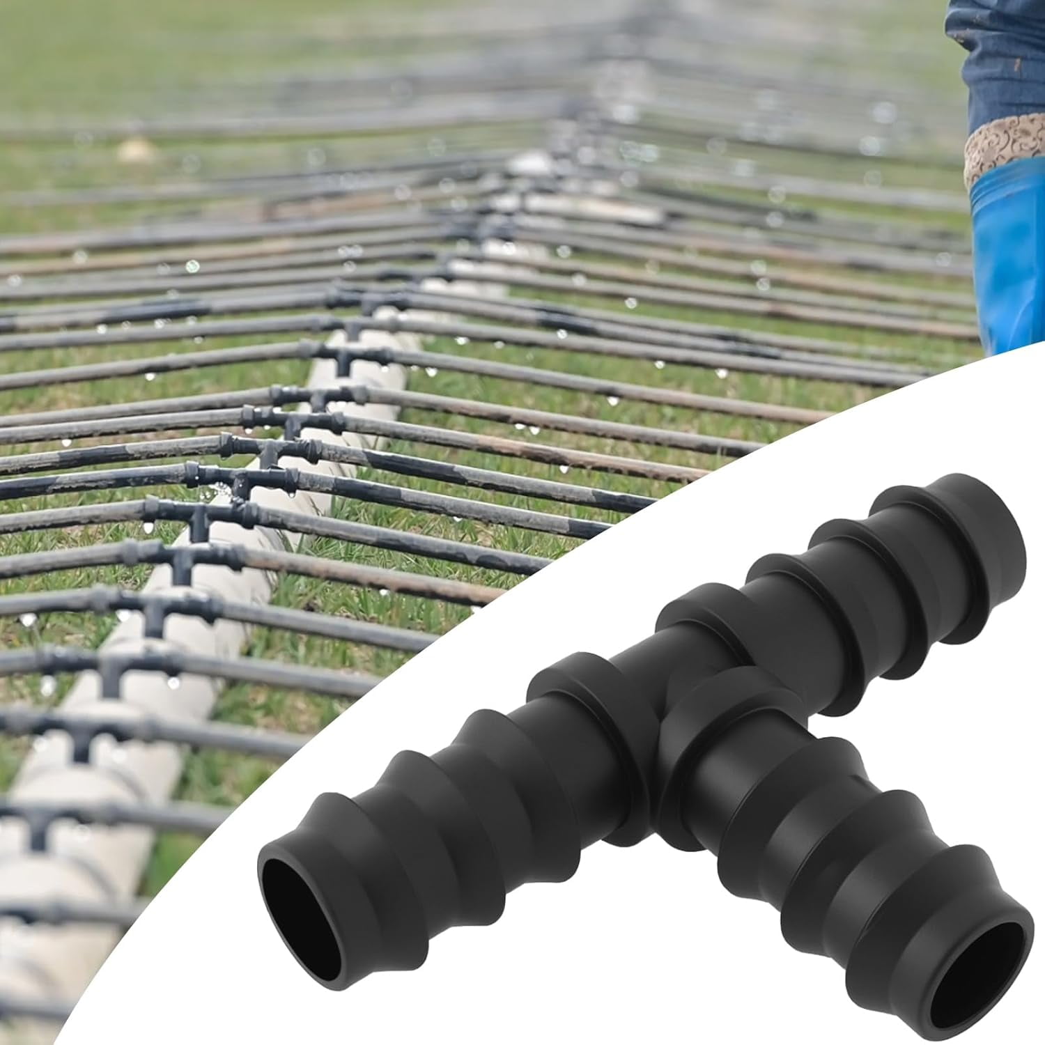 QIHE-4pcs Tee Hose Joiner Pipe Hose Pipe T-Shaped Plastic Pipe Drip ...