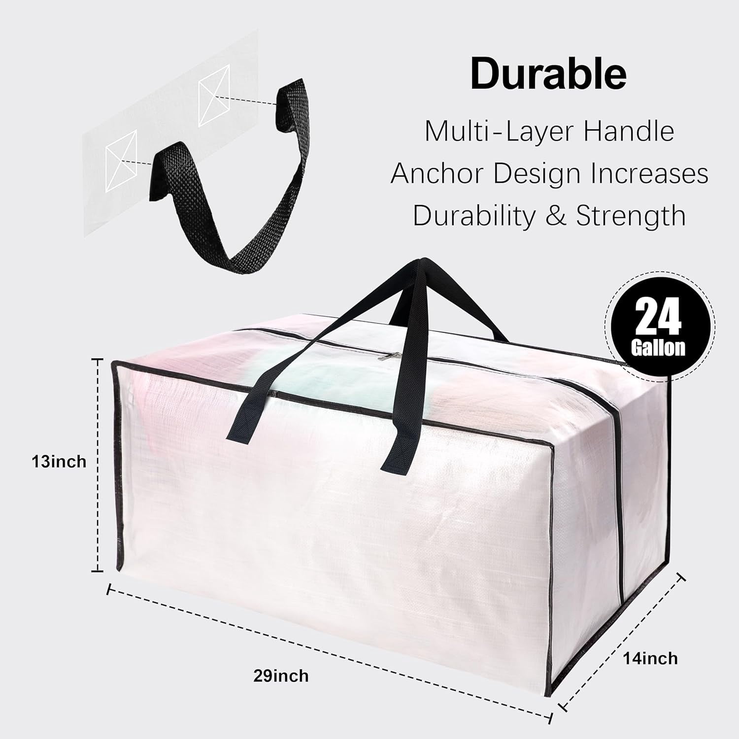 QIHE-6 Pack Heavy Duty Large Moving Bags W/Backpack Straps - Strong ...